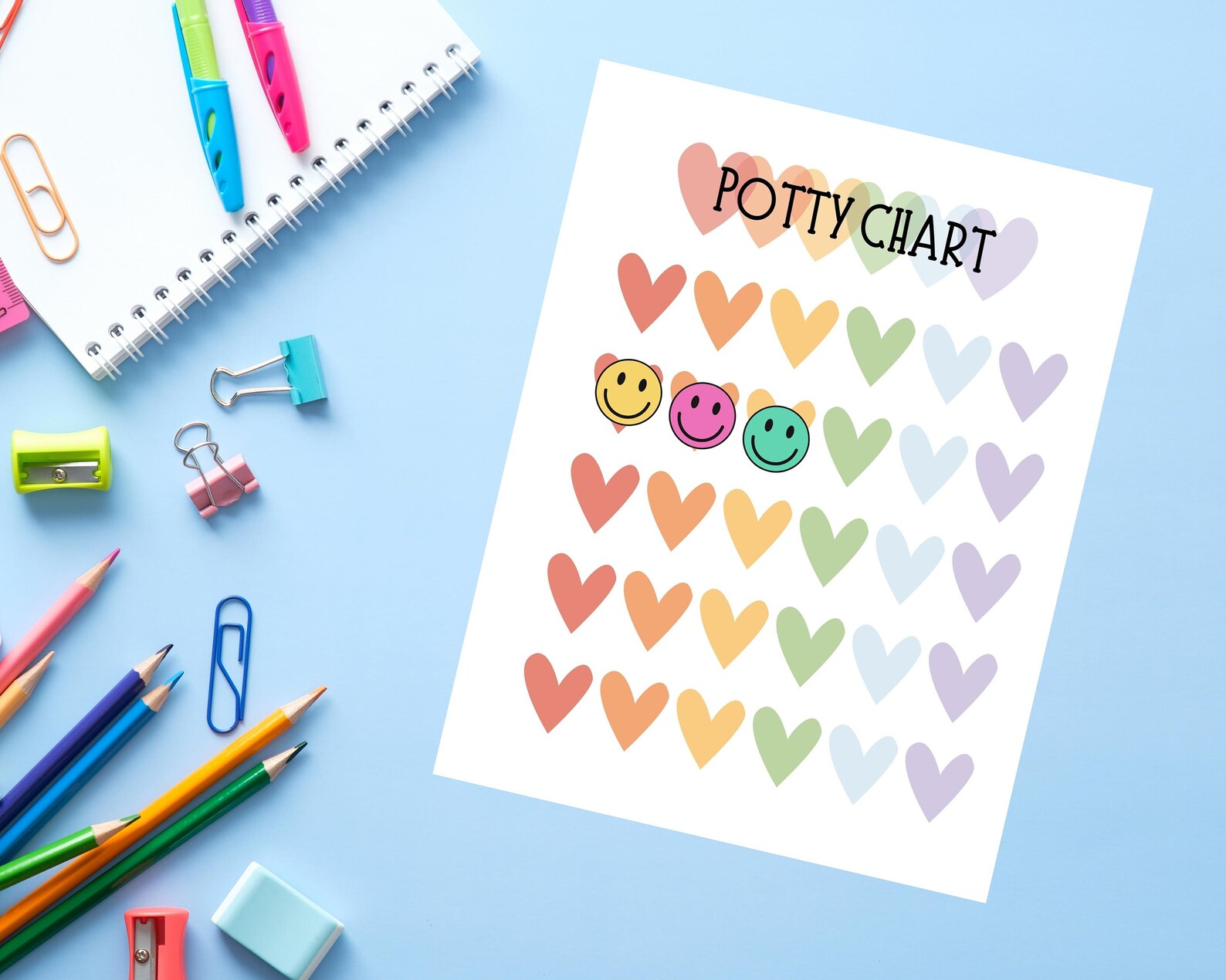 Printable Potty Training Sticker Chart for Toddlers Reward System for ...