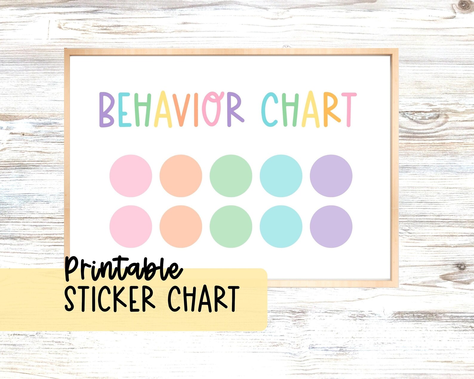 Printable Rainbow Reward Chart for Kid Sticker Chart Positive Behavior ...