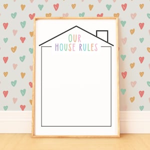 Editable House Rules Chart for Kids and Families, Household Rules Chart ...