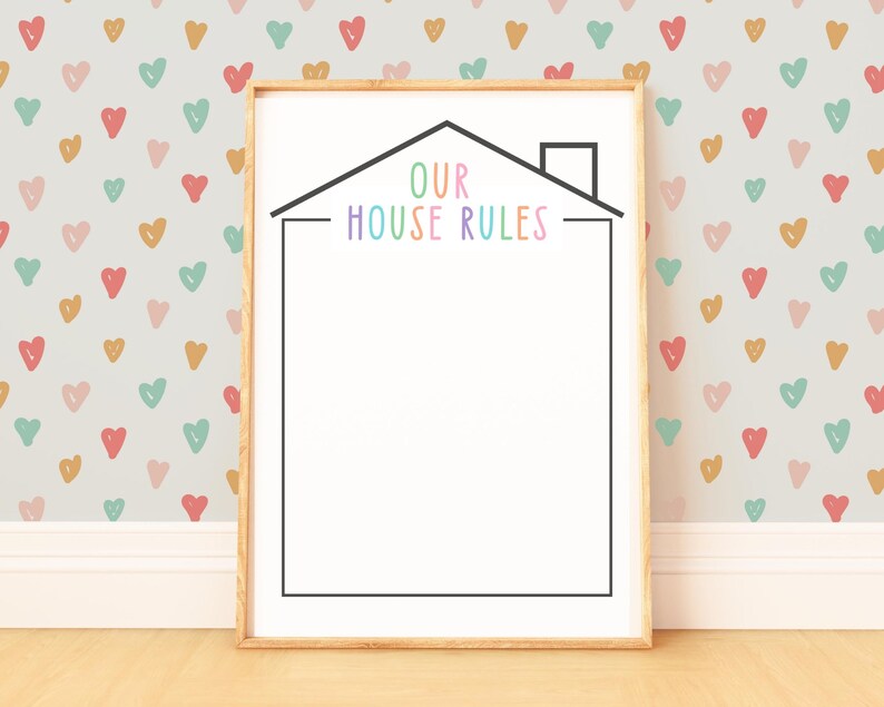 Editable House Rules Chart for Kids and Families, Household Rules Chart ...
