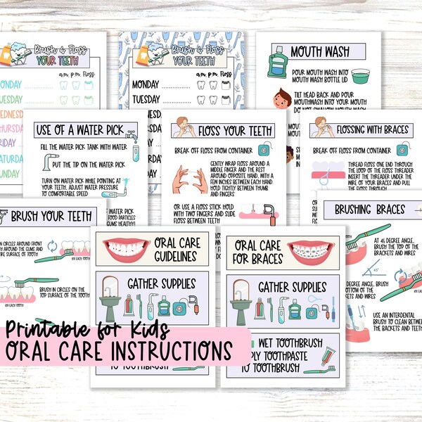 Floss Teeth Steps - Etsy