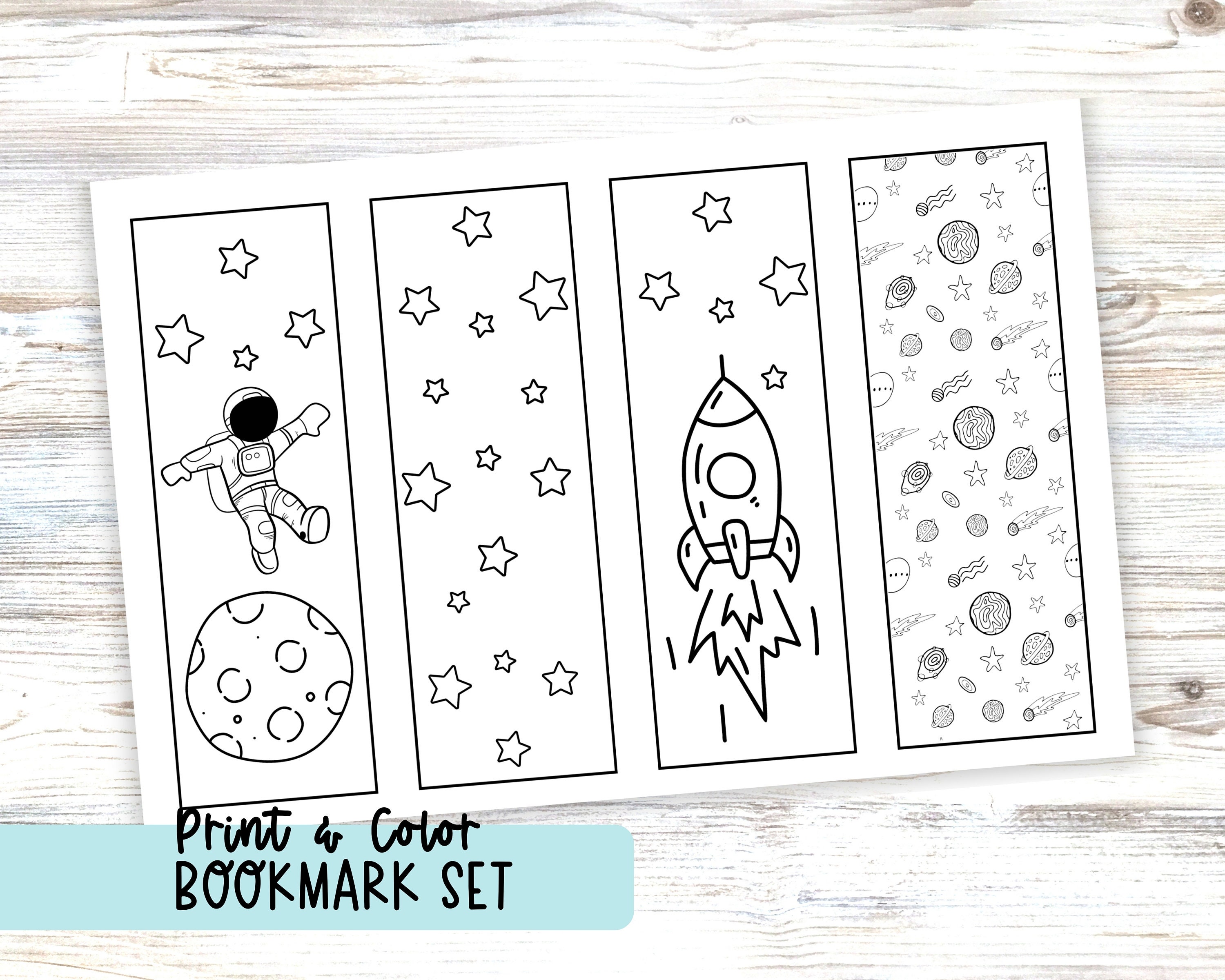 Science & Space Bookmark Set, Printable Birthday Party Favor, STEM ...
