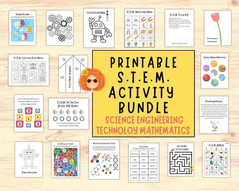 STEM Learning Activities Bundle for Kids Printable Math Game ...