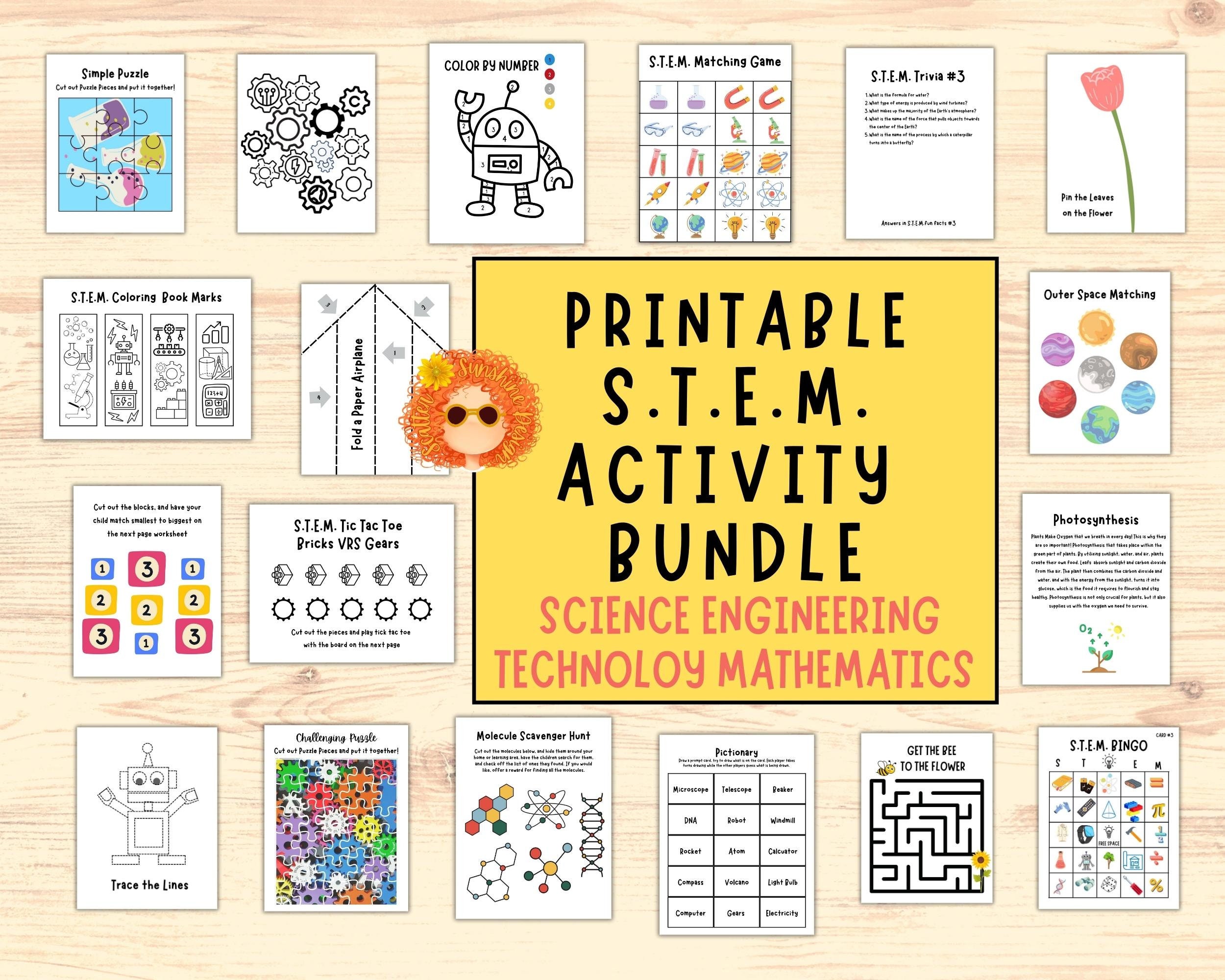 STEM Learning Activities Bundle for Kids Printable Math Game ...