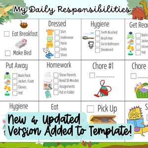 Customizable Daily Responsibility Chart With Pictures After School ...