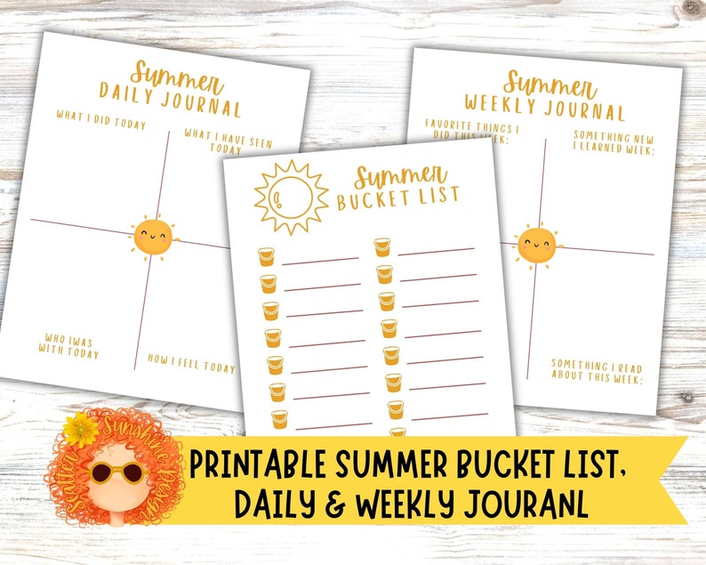 Printable Bucket List & Summer Camp Reflection Prompted Journal for ...