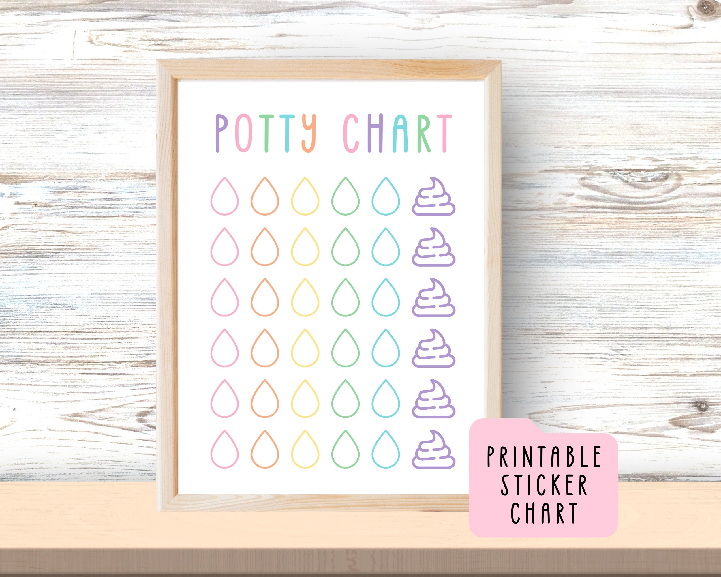 Potty Training Sticker Chart for Kids, Toddler Reward Chart Poop & Pee ...