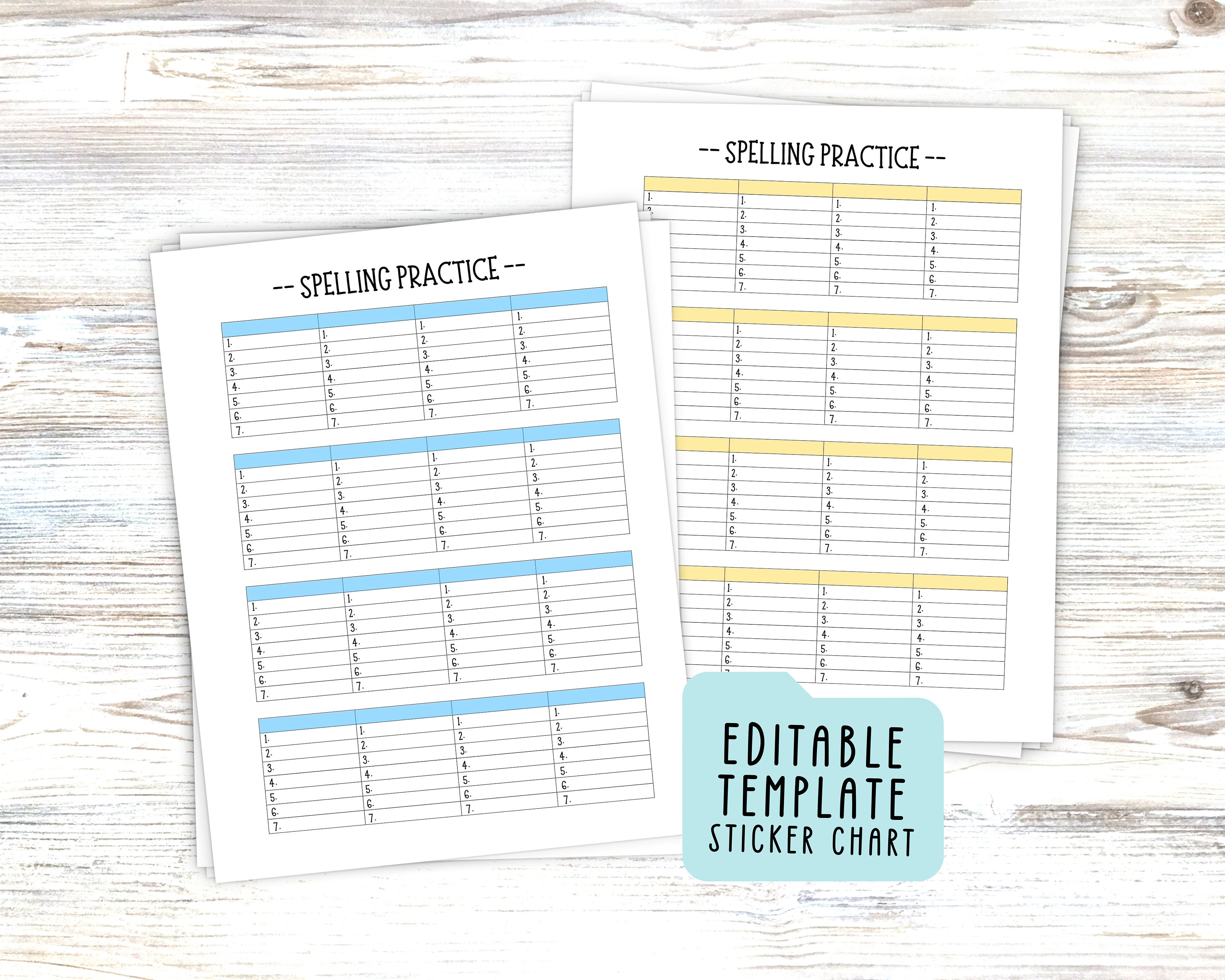 Spelling Practice Worksheet for Homework at Home Practice - Etsy