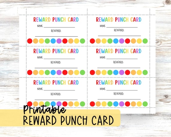 Student Motivation Tools 50 Rewards Punch Cards - Behavior Incentive ...