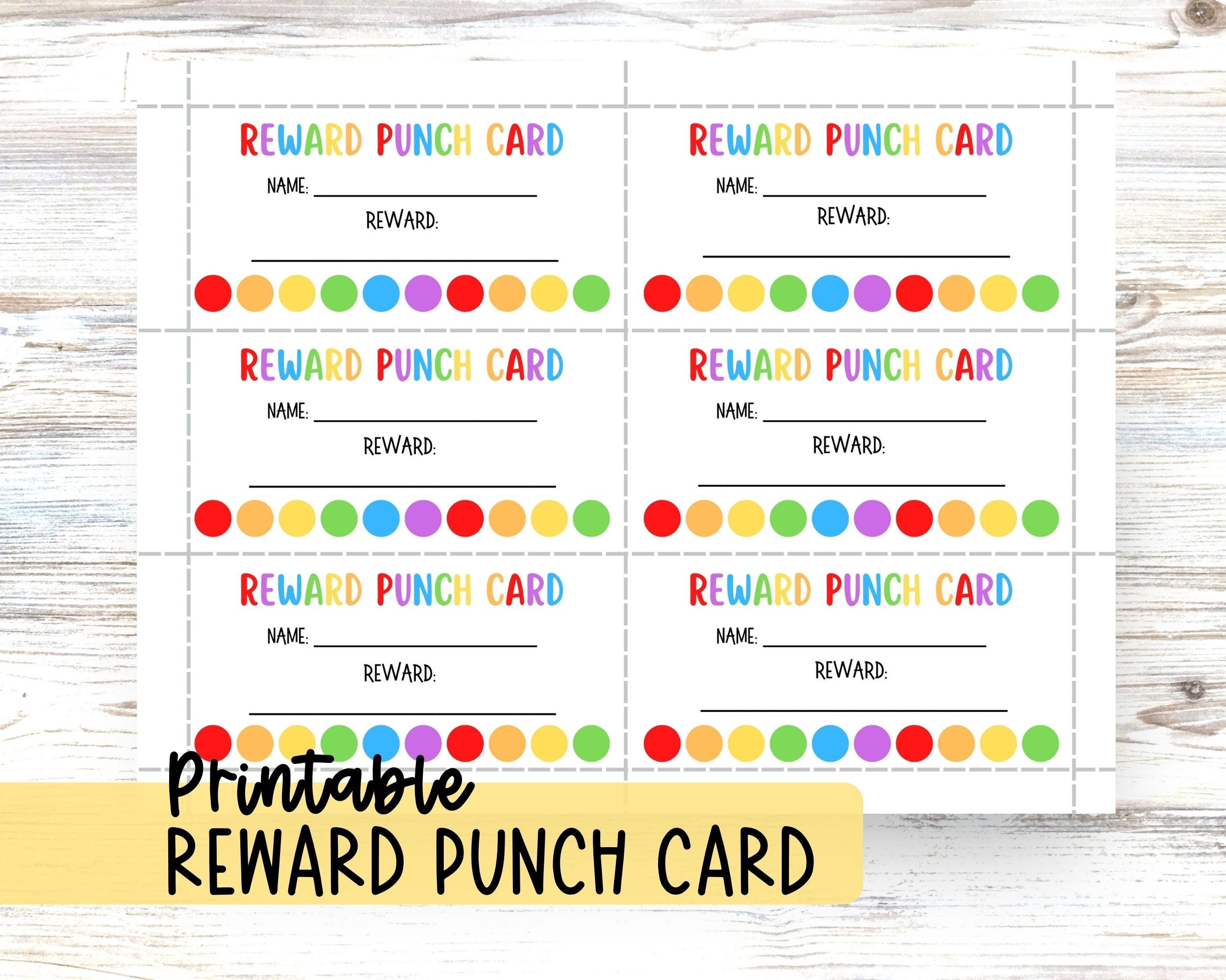 Rainbow Punch Cards Printable, Loyalty Card, Reward Sticker Chart ...
