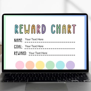 Printable Rainbow Reward Chart for Kid Sticker Chart Positive Behavior ...