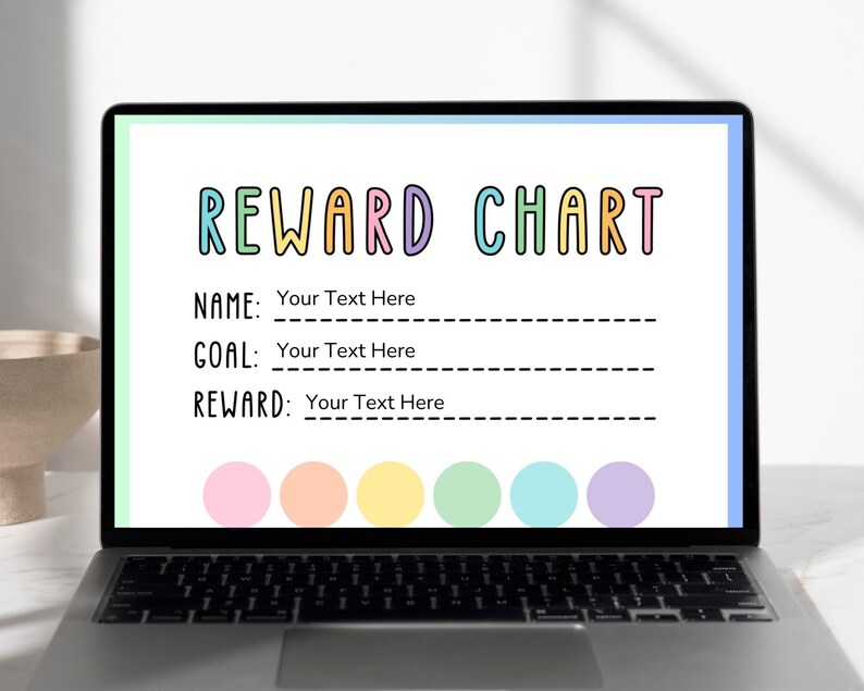 Printable Rainbow Reward Chart for Kid Sticker Chart Positive Behavior ...