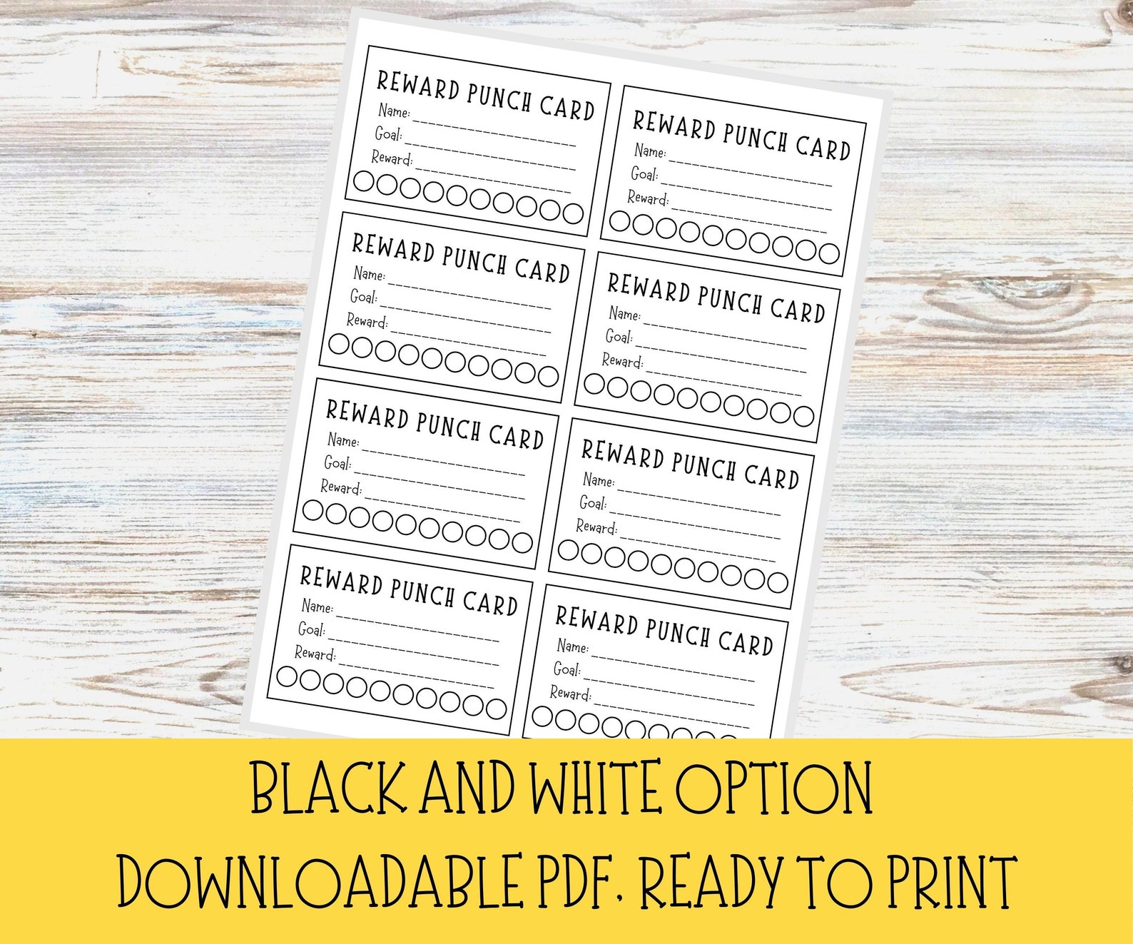 Reward Punch Card for Kid Printable Sticker Card for Good Behavior in ...