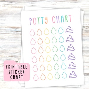 Potty Training Sticker Chart for Kids, Toddler Reward Chart Poop & Pee ...