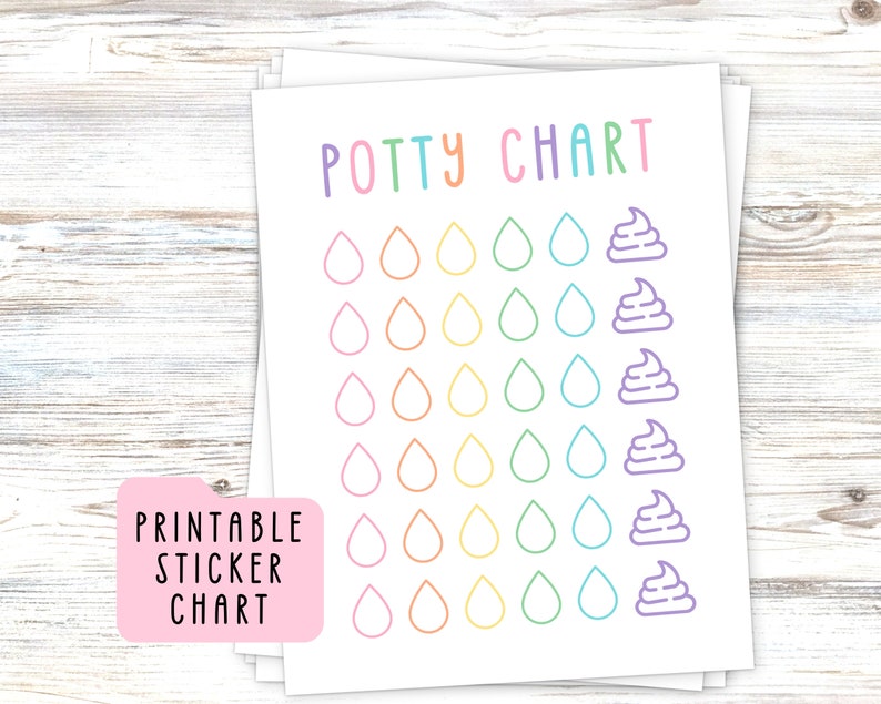 Potty Training Sticker Chart for Kids, Toddler Reward Chart Poop & Pee ...