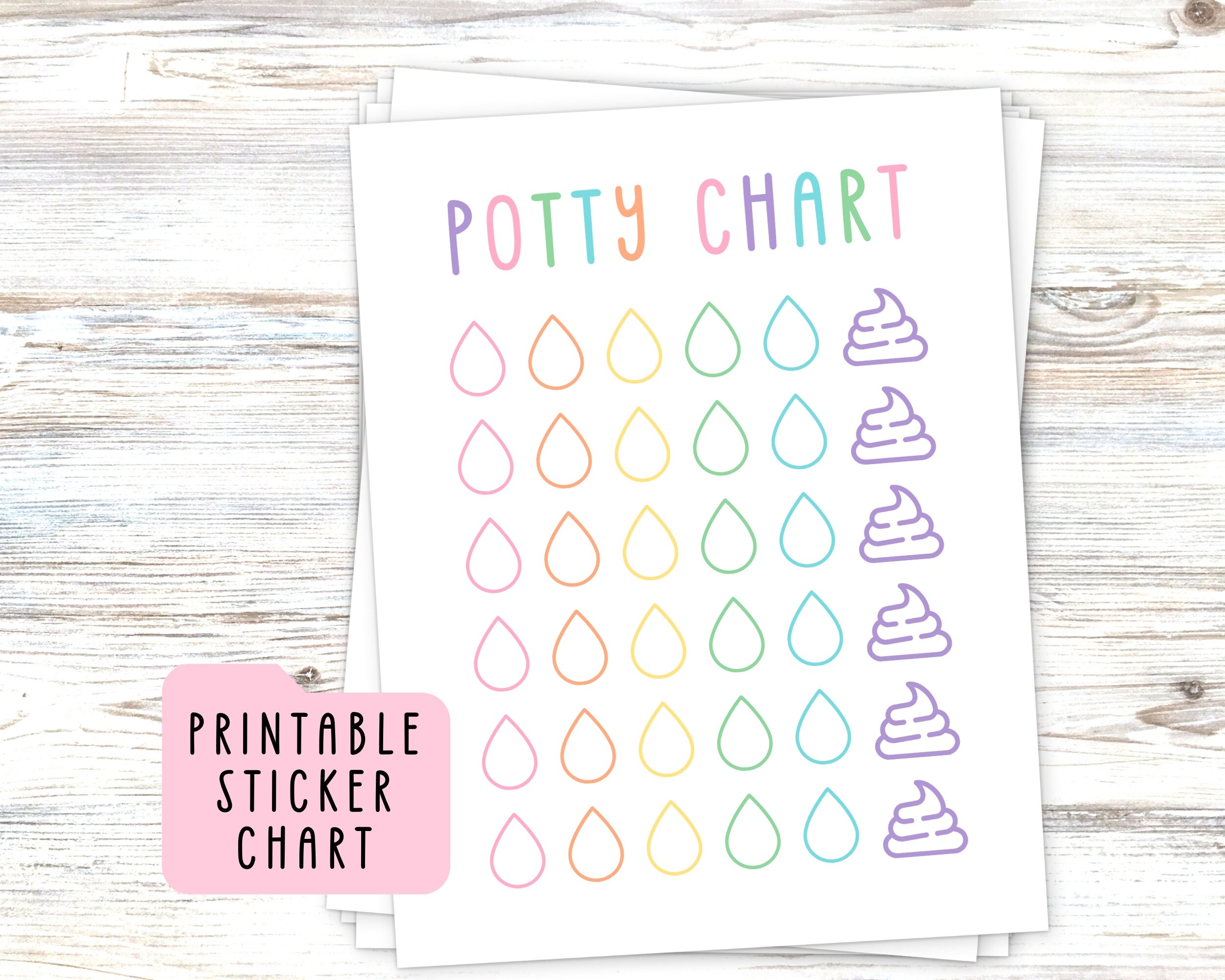 Potty Training Sticker Chart for Kids, Toddler Reward Chart Poop & Pee ...