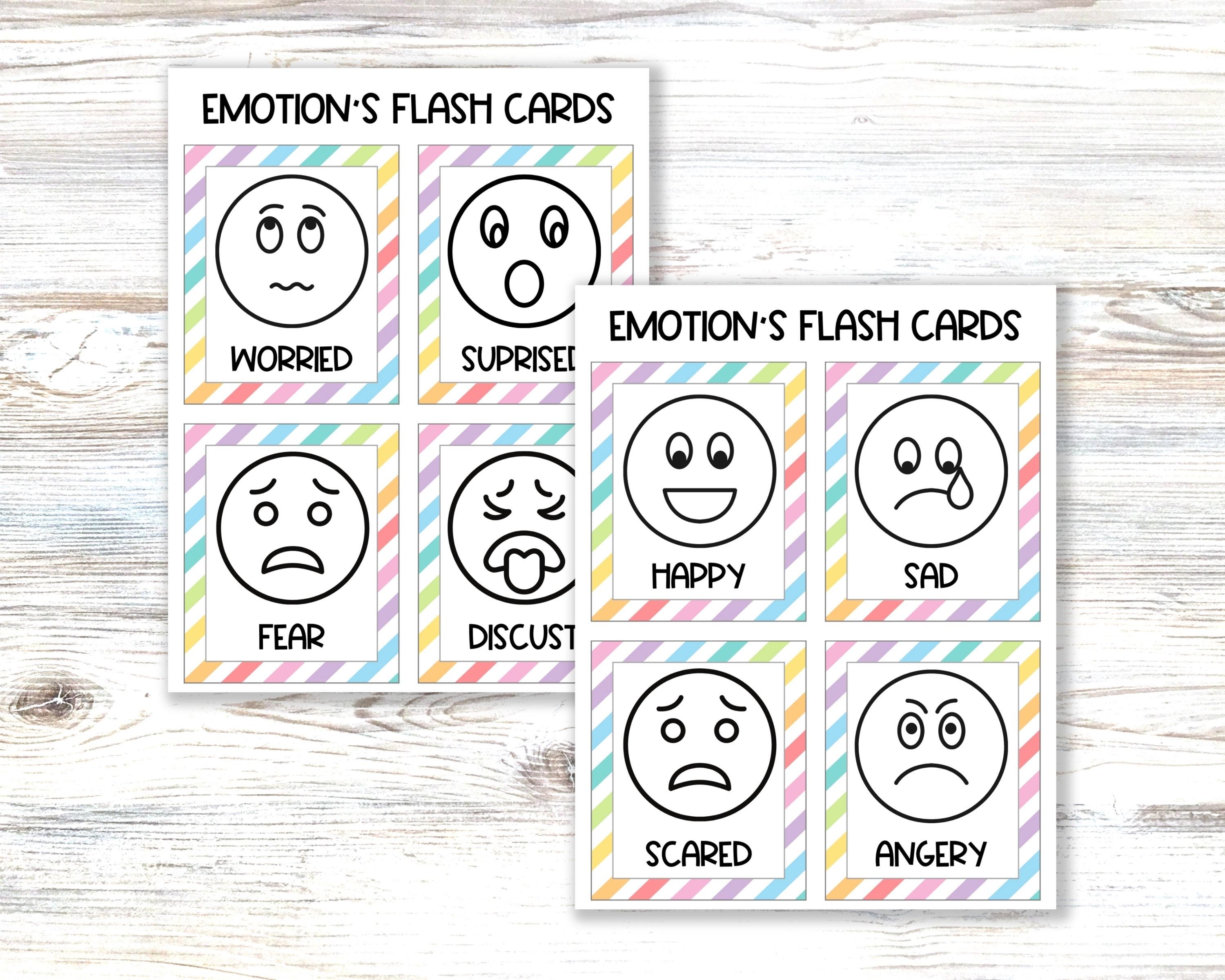 Emotions Flashcards for Kids, Facial Expression SEL Activity Printable ...