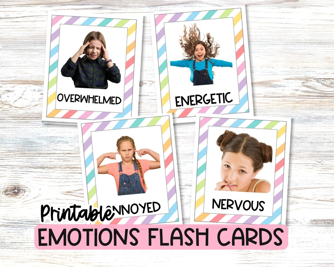 Emotions Flashcards for Kids, Facial Expression SEL Activity Printable ...