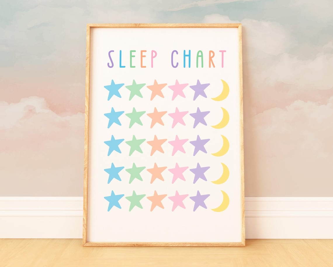 Sleep Chart Toddler Stay in Bed Sticker Chart Printable Reward System ...