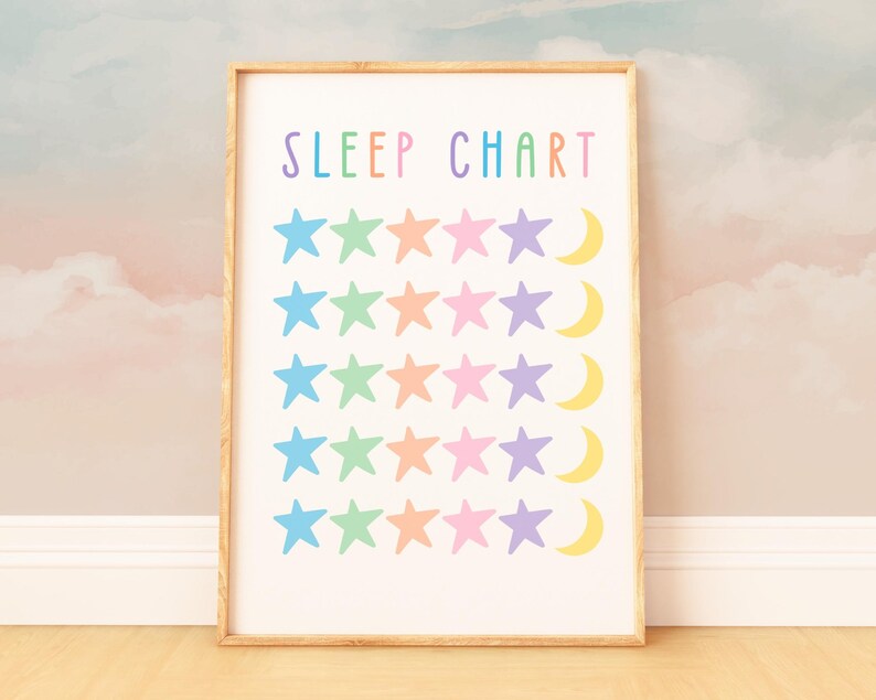 Sleep Chart Toddler Stay in Bed Sticker Chart Printable Reward System ...