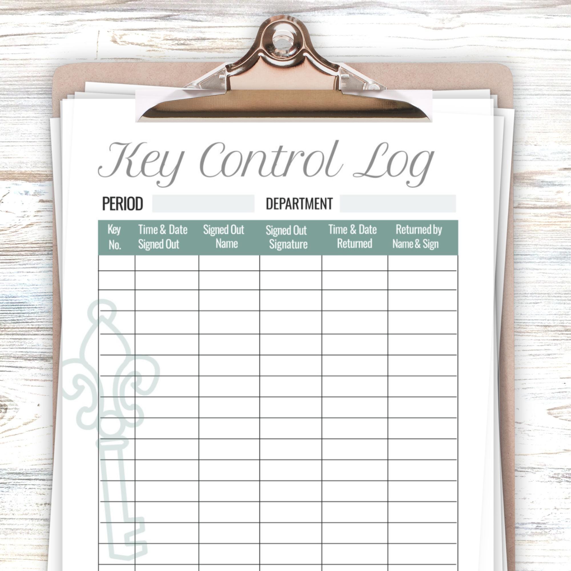Key Tracker Form, Printable Log for Property Management, Landlord Forms ...