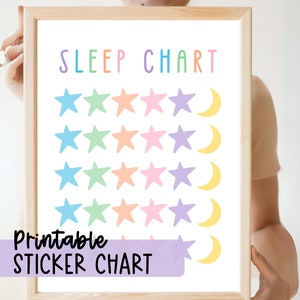 Sleep Chart Toddler Stay in Bed Sticker Chart Printable Reward System ...