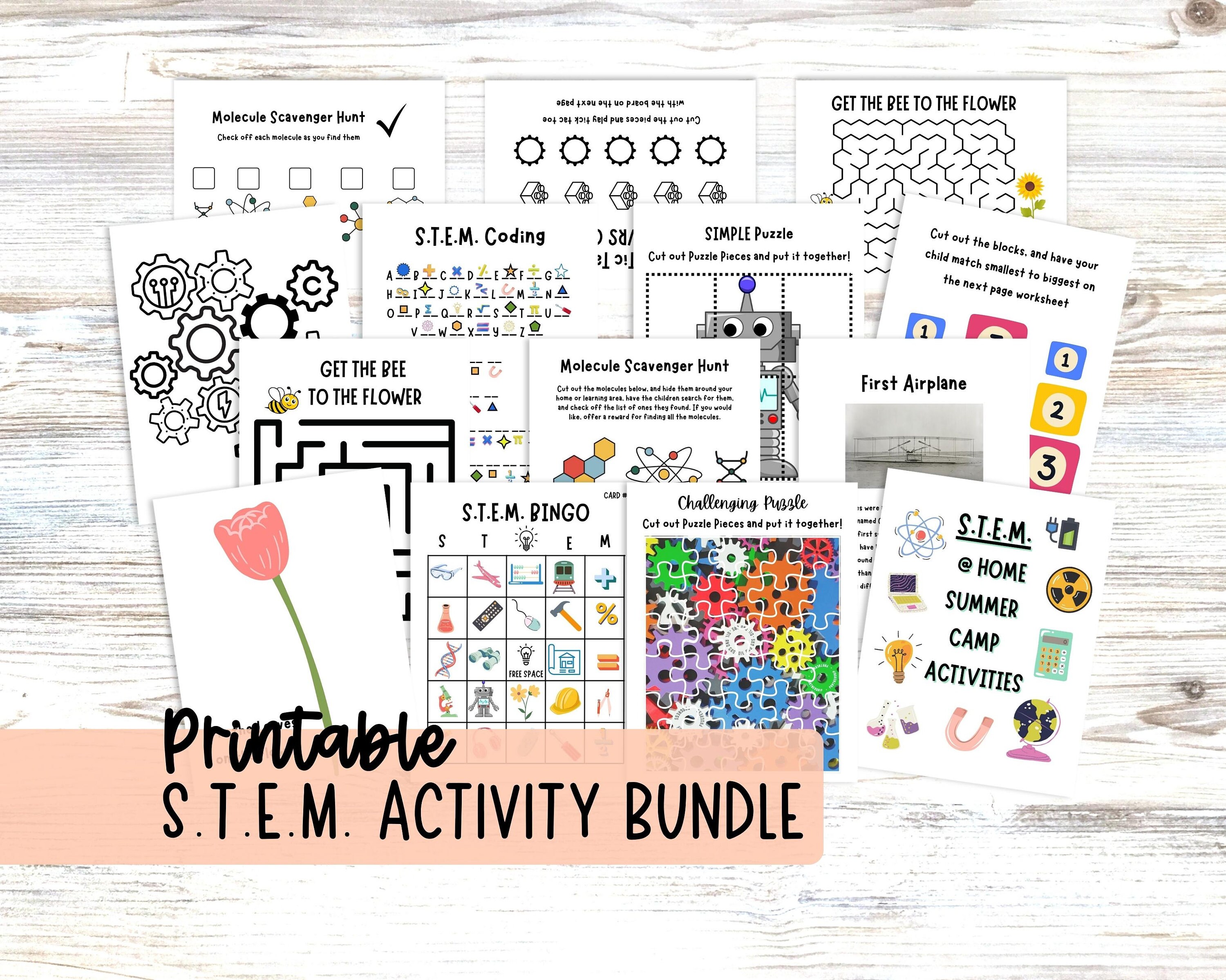 STEM Activity Bundle Printable Pack for Kid Multiple Ages, Include ...
