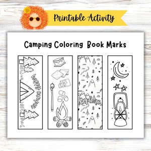 Color Your Own Bookmark Printable Camping Coloring Page for - Etsy