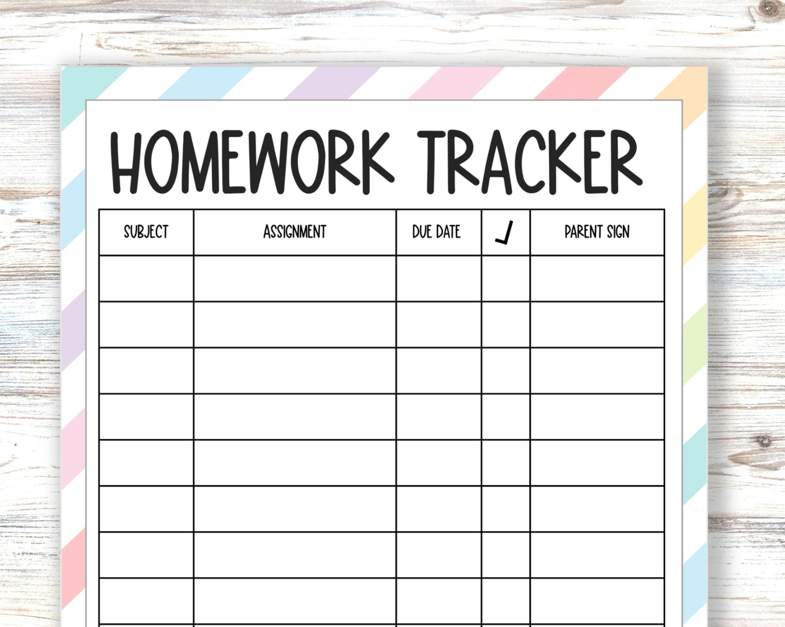 Homework Tracker, Assignment Due Date Log, Homework To-do Checklist ...