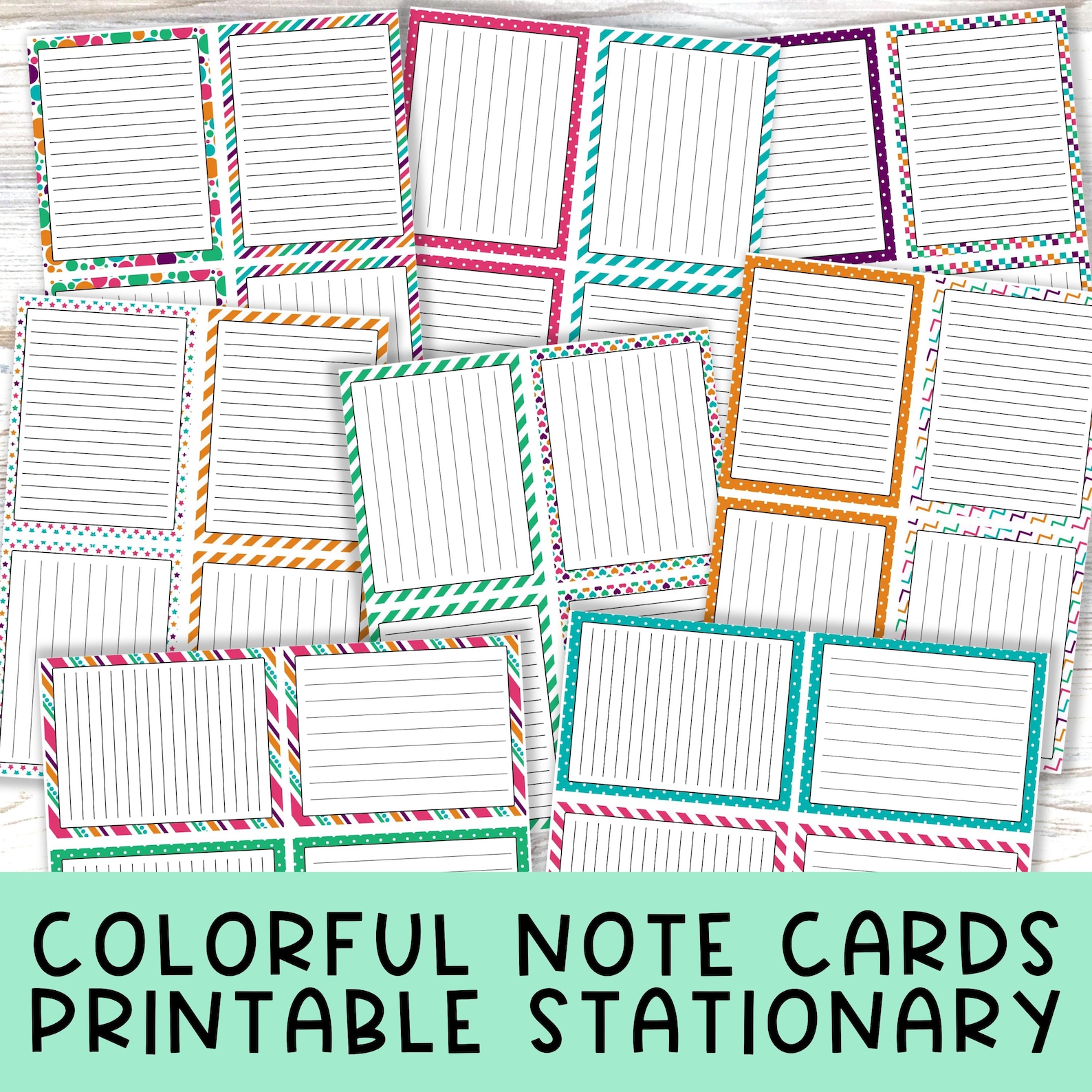 Colorful Stationary Set Fun Printable Lined Junk Letter Journal Pages ...