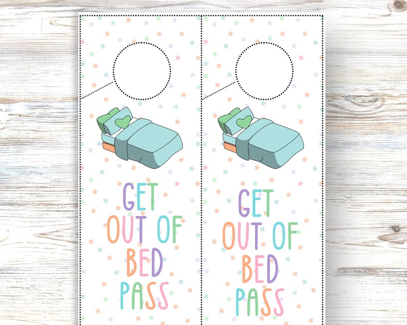 Bedtime Pass, Get Out of Bed Ticket, Stay in Own Bed Incentive Program ...