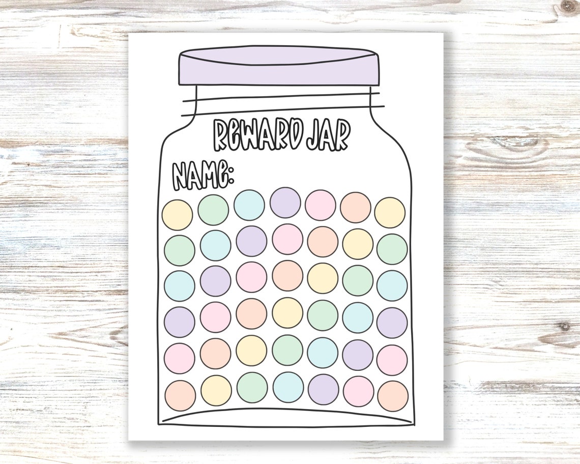 Reward Jar Reward Sticker Chart, Good Behavior Incentive for Kids ...