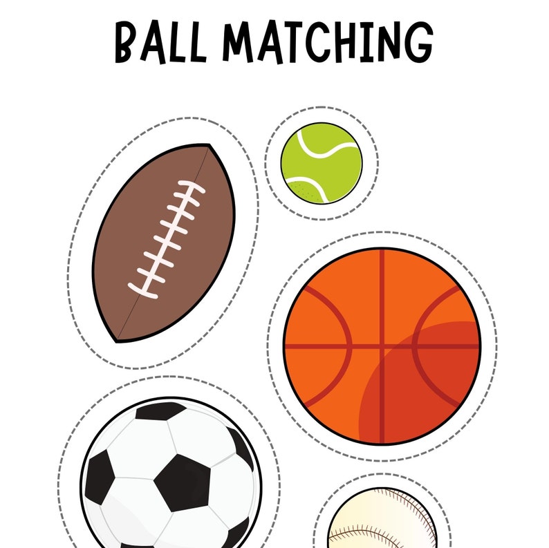 Ball Matching Game for Preschool Sports Balls Kids Printable File ...
