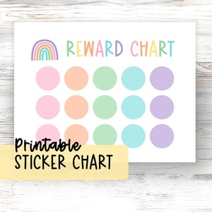 Printable Rainbow Reward Chart for Kid Sticker Chart Positive Behavior ...