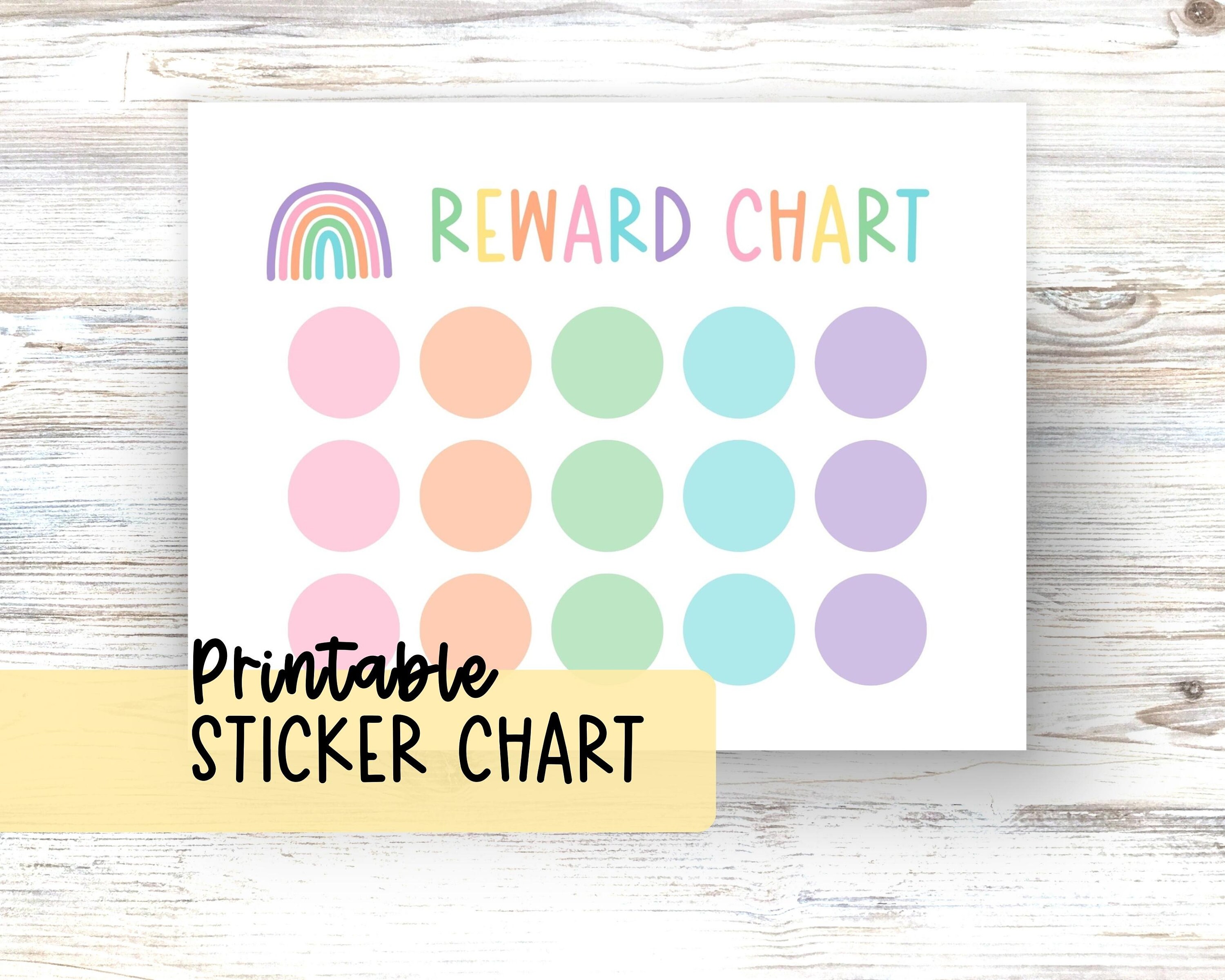 Printable Rainbow Reward Chart for Kid Sticker Chart Positive Behavior ...
