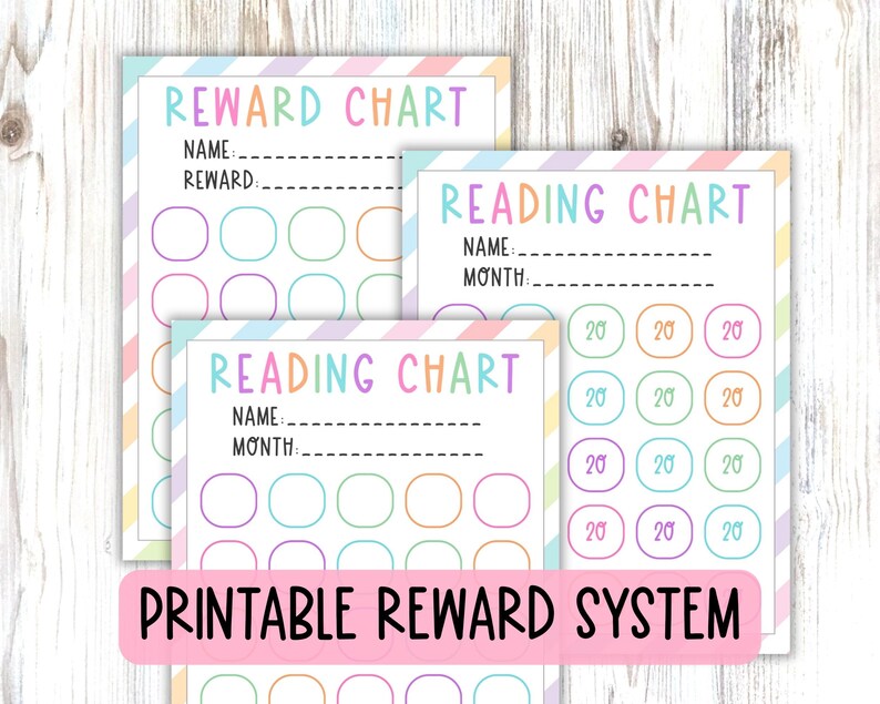 Printable Rainbow Reward Chart for Kid Sticker Chart Positive Behavior ...