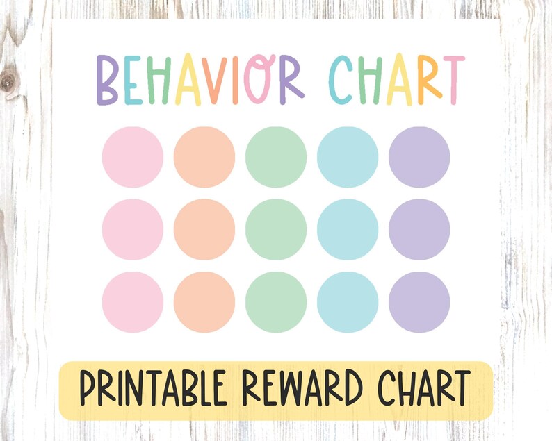 Printable Rainbow Reward Chart for Kid Sticker Chart Positive Behavior ...