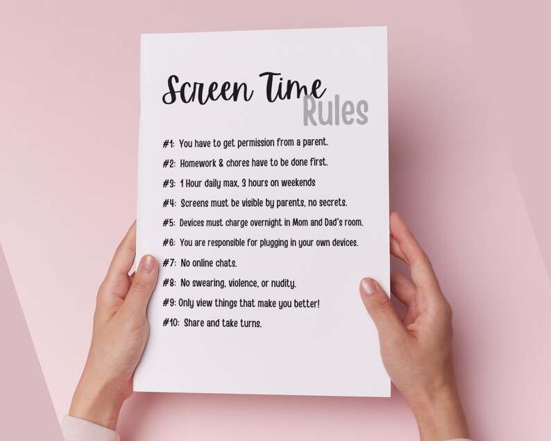 Family Rules for Screen Time. Guidelines for Kids and Teens for Online ...