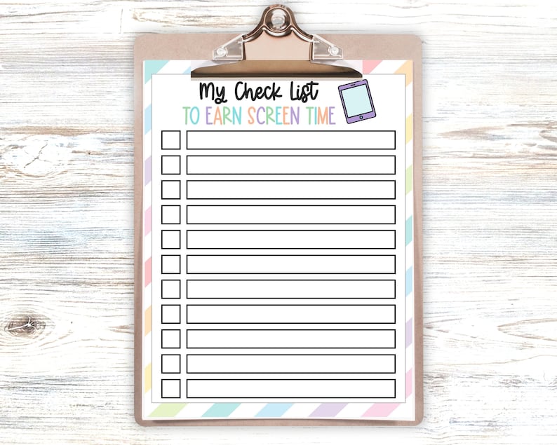 Checklist Bundle for Kids and Teens, My Hygiene Checklist, Earn Screen ...