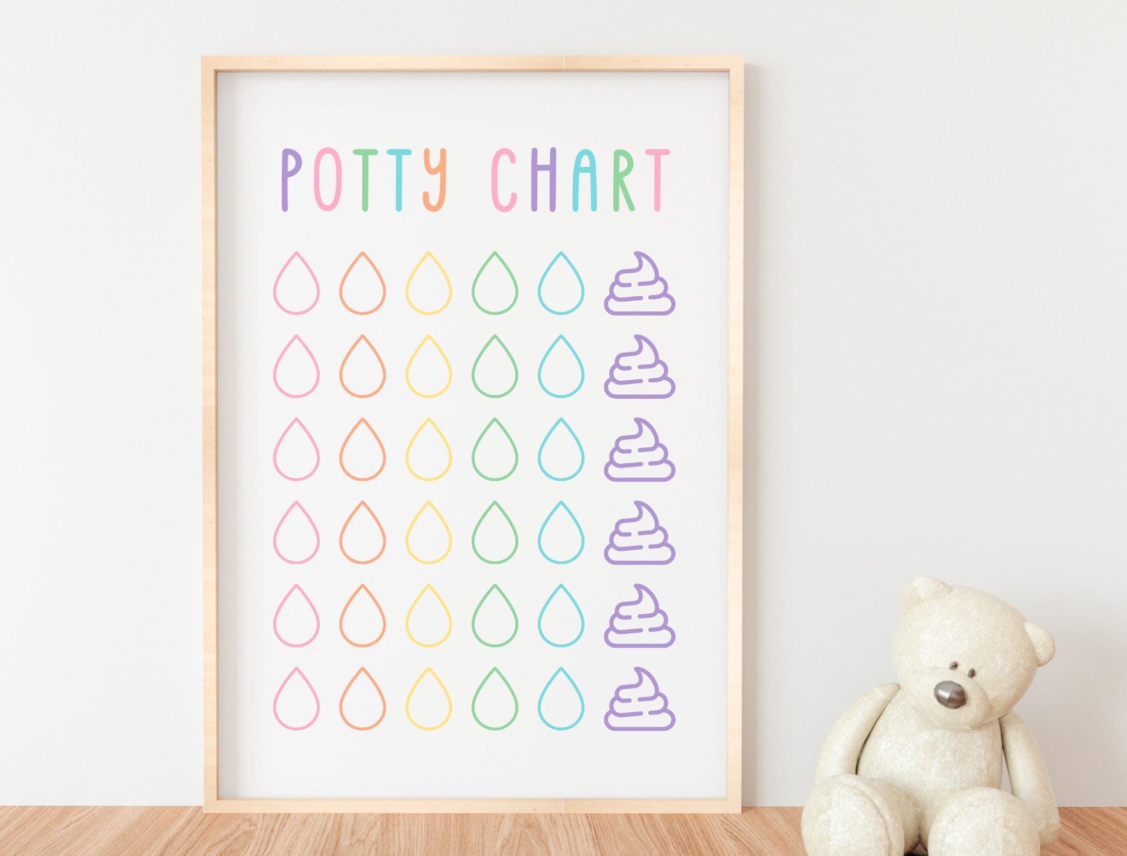 Potty Training Sticker Chart for Kids, Toddler Reward Chart Poop & Pee ...
