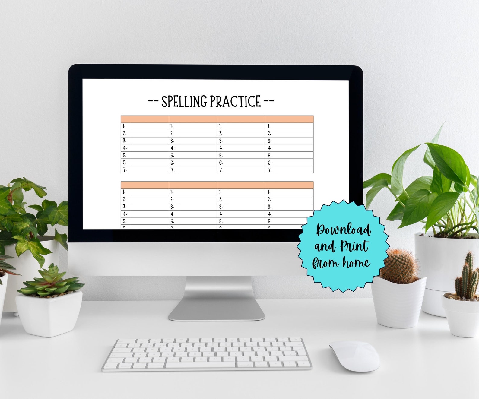 Spelling Practice Worksheet for Homework at Home Practice - Etsy