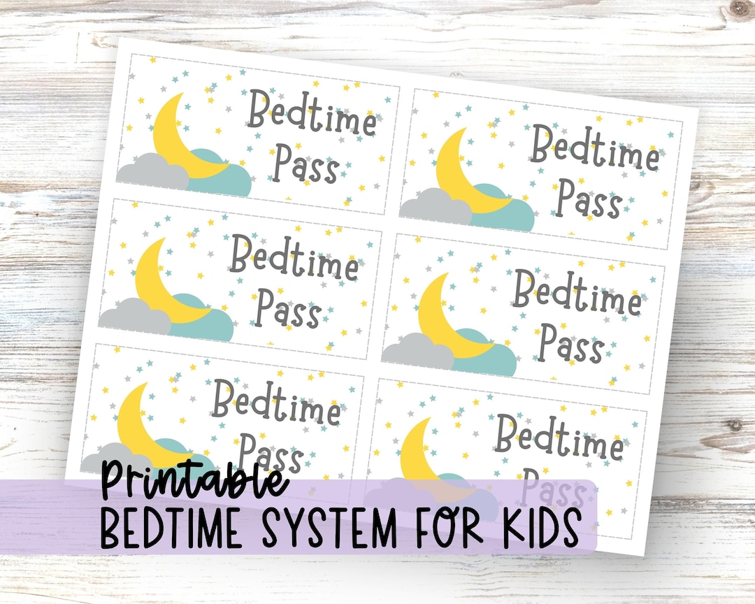 Bedtime Pass for Sleep Training Kids Printable Tool How to Get Toddler ...