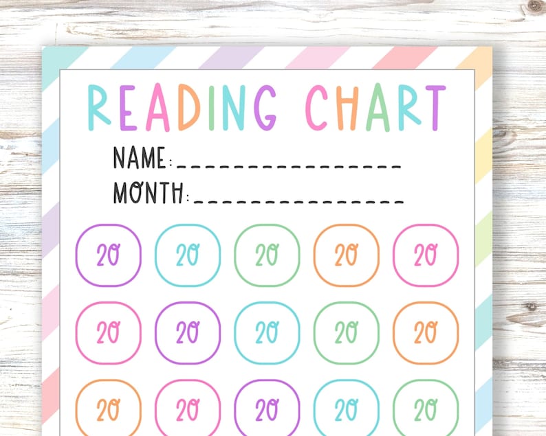 School Reading Log, Reading Reward Chart, 20 Minute Daily Homework ...