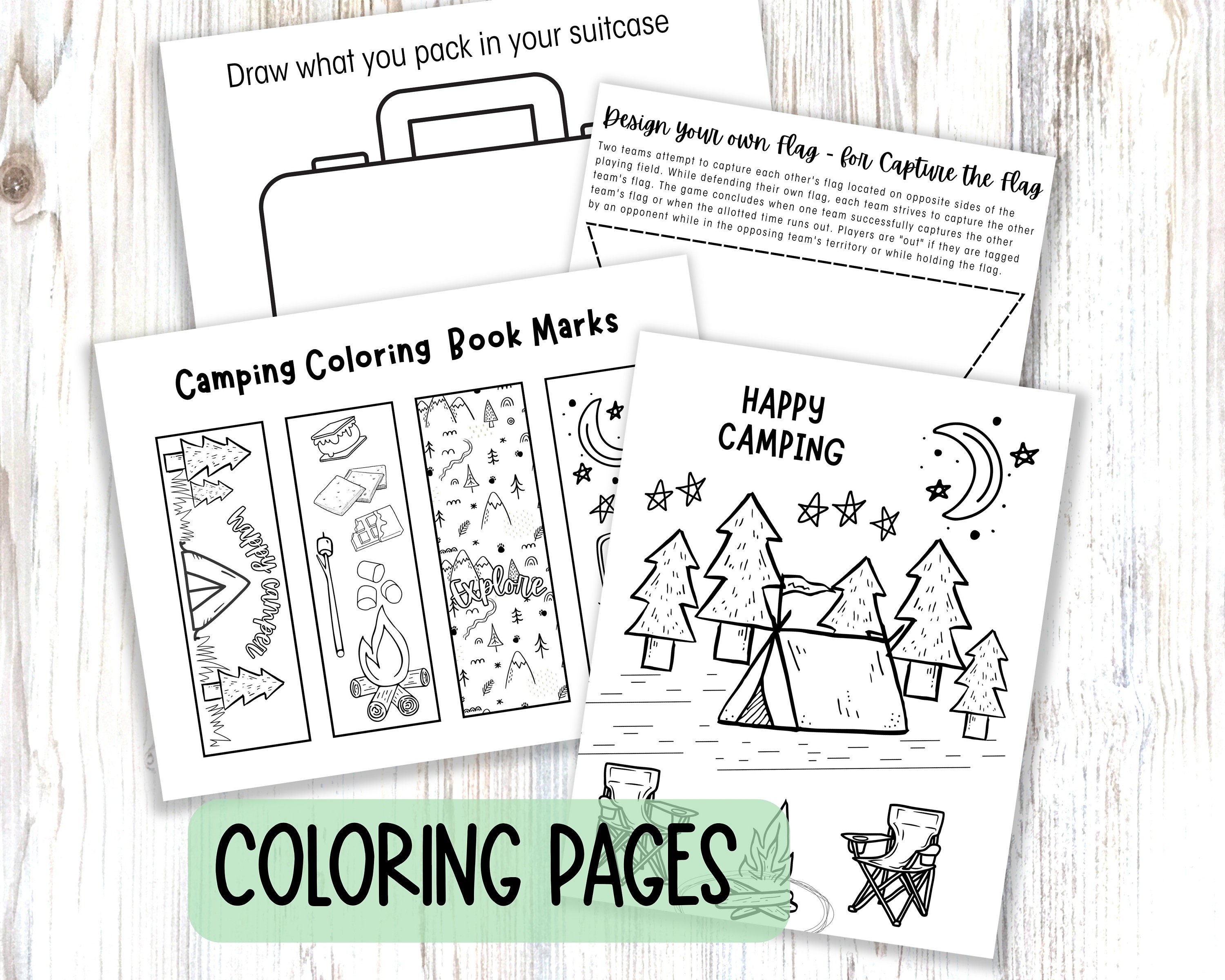 DIY Summer Camp Printable Camping Activities Things to Do While Camping ...
