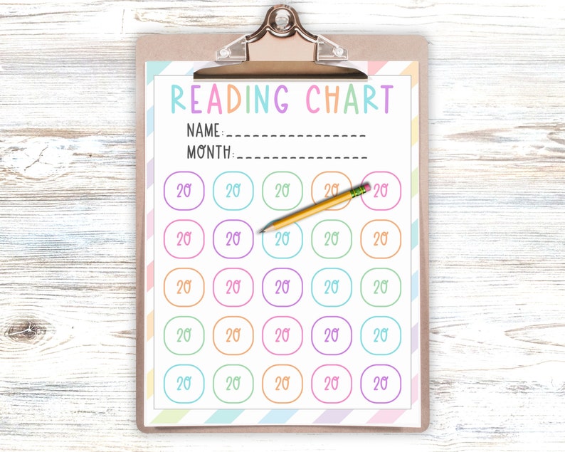 School Reading Log, Reading Reward Chart, 20 Minute Daily Homework ...