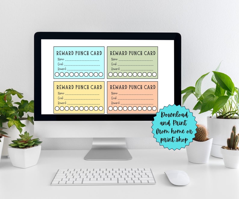 Reward Punch Card for Kid Printable Sticker Card for Good Behavior in ...