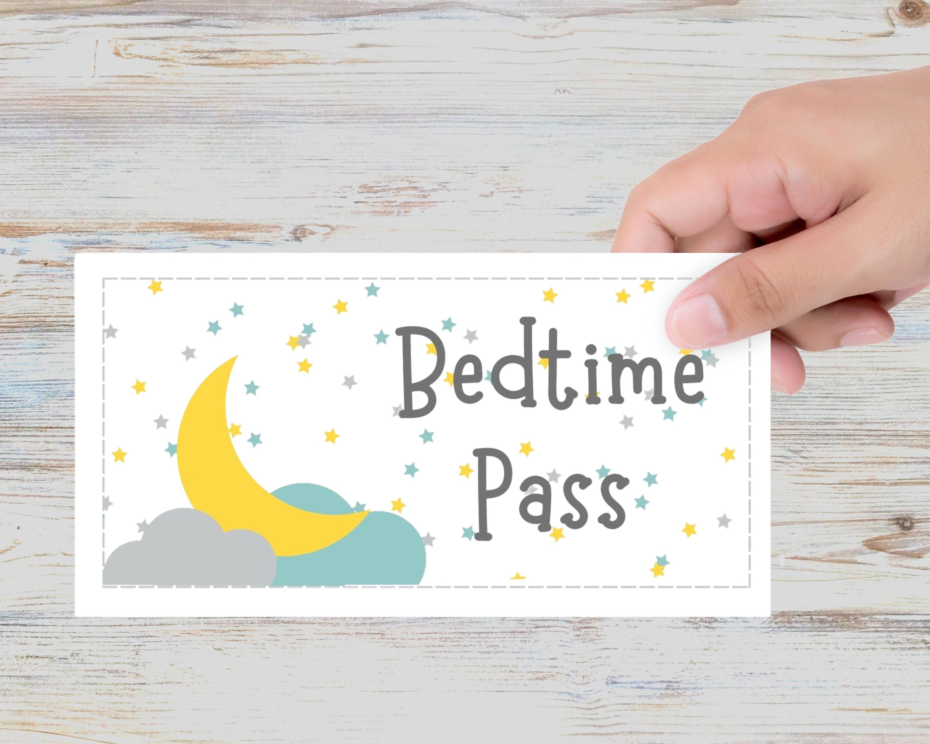 Bedtime Pass for Sleep Training Toddlers Printable Get Out of - Etsy