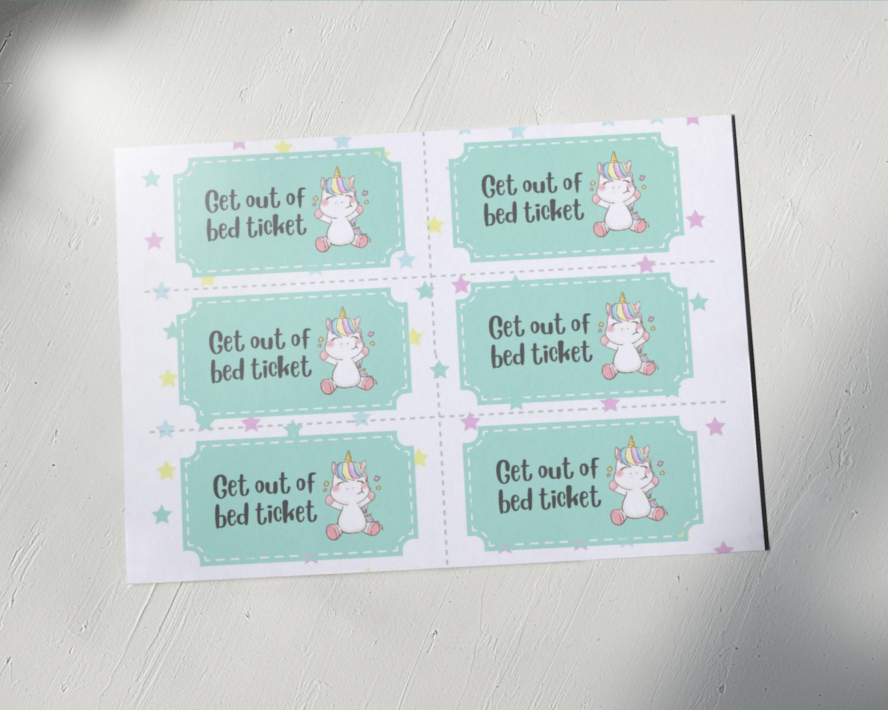 Bedtime Pass for Sleep Training Toddlers, Printable Get Out of Bed ...