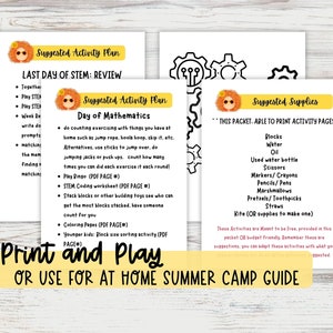STEM Learning Activities Bundle for Kids Printable Math Game ...