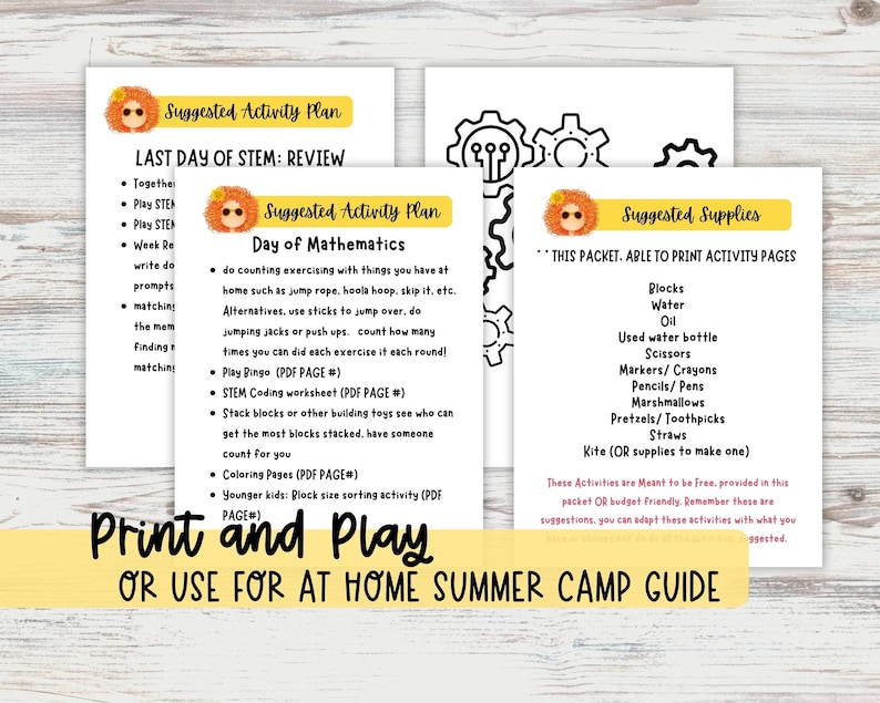 STEM Learning Activities Bundle for Kids Printable Math Game ...